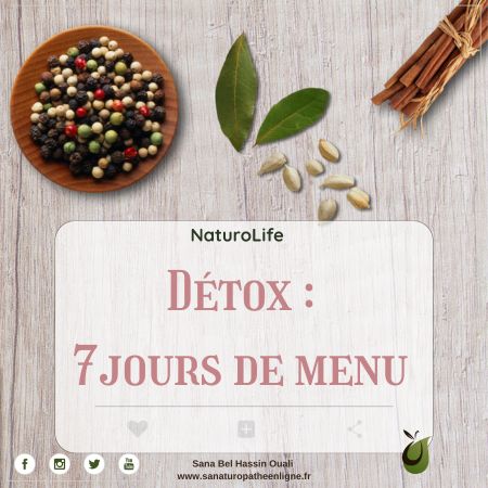 7 jours de menu détox Sa'Naturopathe en ligne